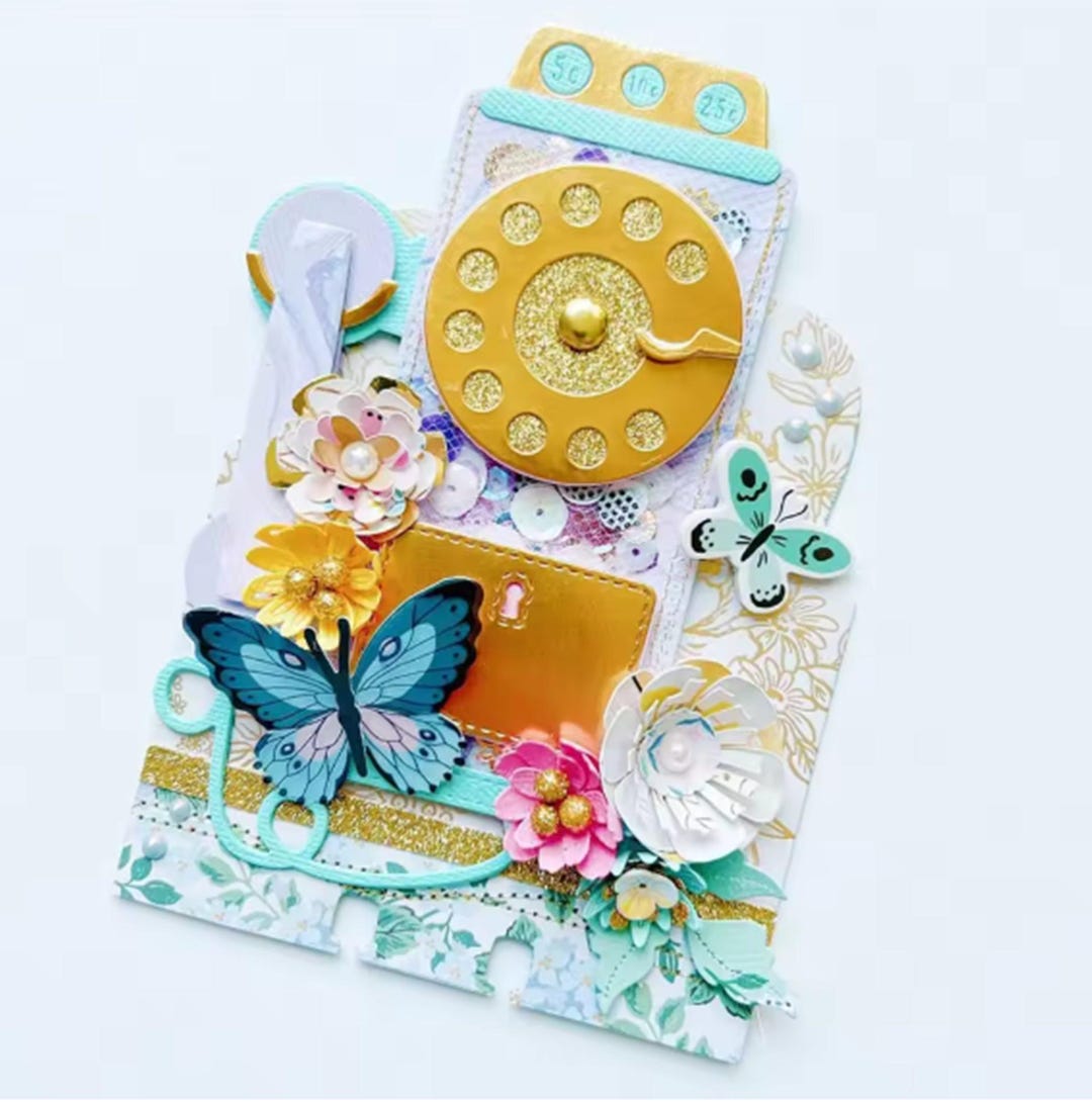 Vintage Wall Phone, Wall Phone Die Cuts,stencils for DIY Scrapbooking ...