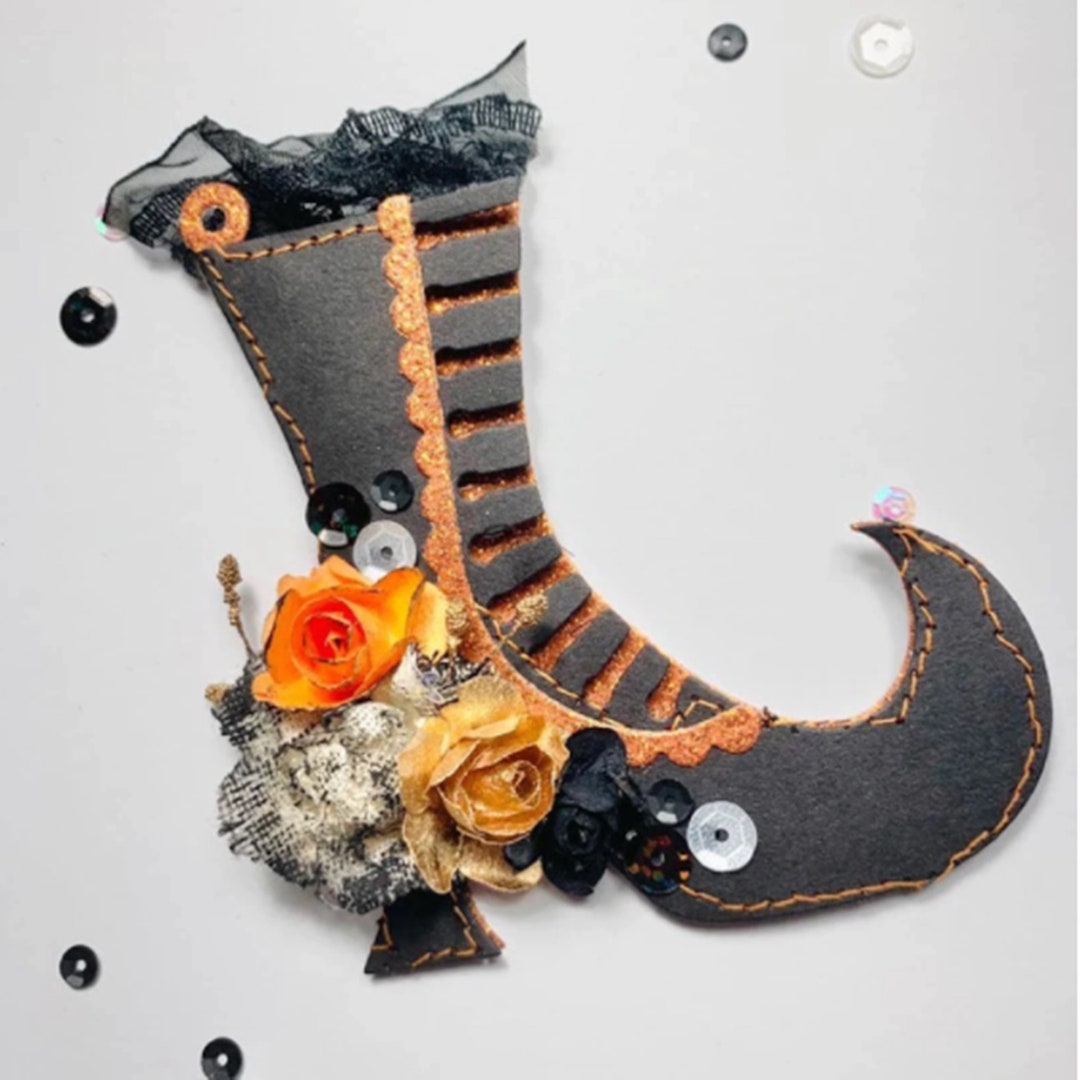 Witch Boots Die Witch Halloween Tags Cutting Dies 2 Sizes - Etsy