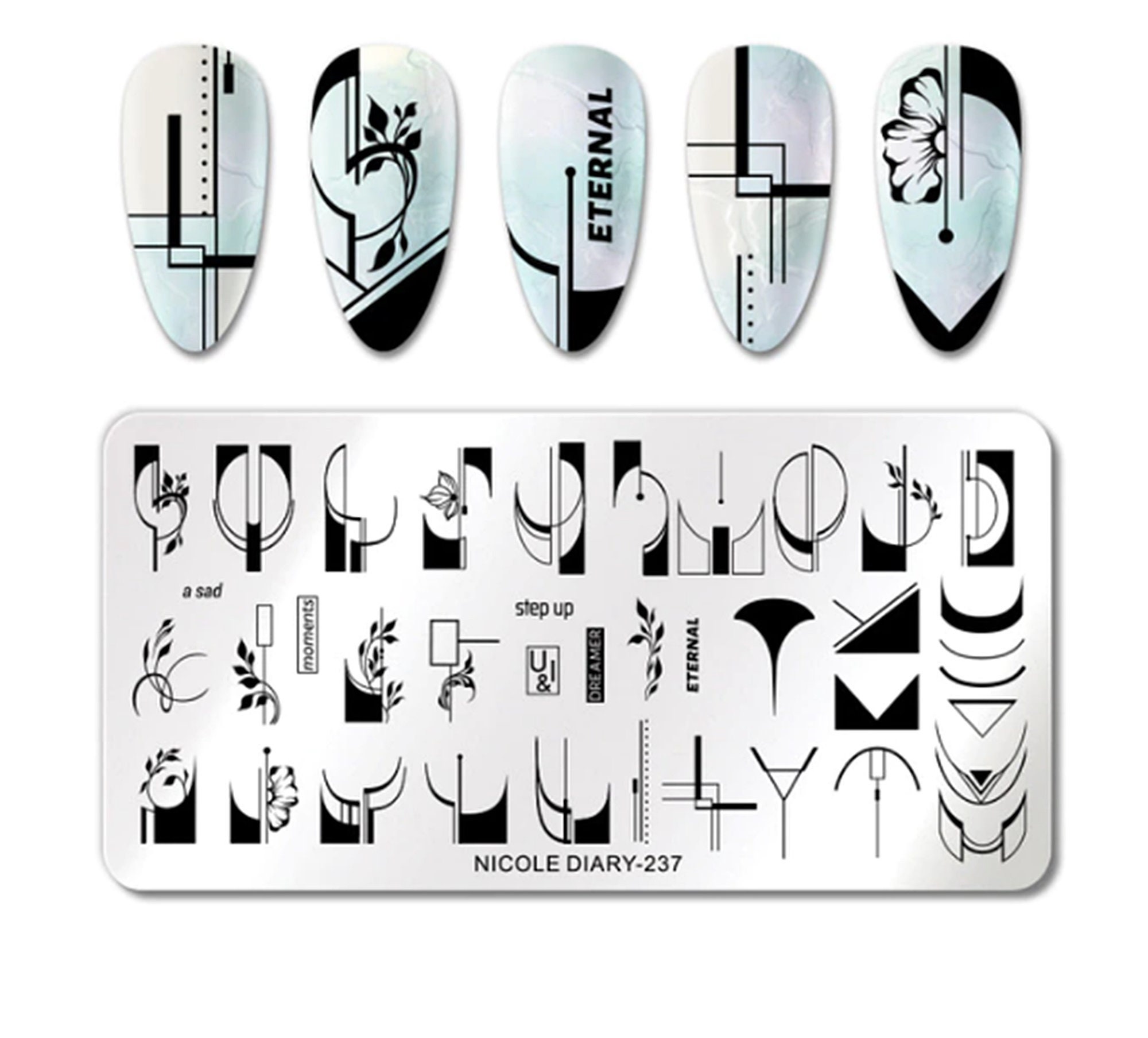 French Nail Stamping Plates Stamp Templates Stamping Printing | Etsy