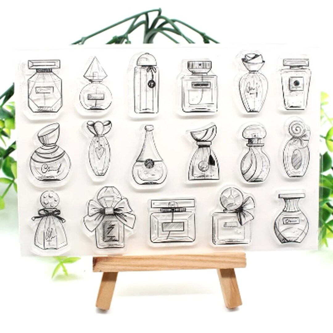 Perfume Bottles Transparent Clear Silicone Stamps for DIY Scrapbooking ...