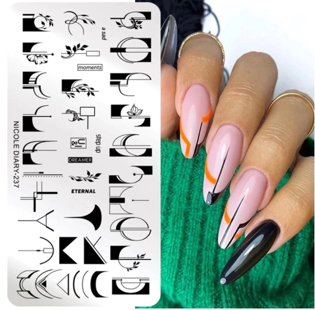 French Nail Stamping Plates Stamp Templates Stamping Printing Stencil ...