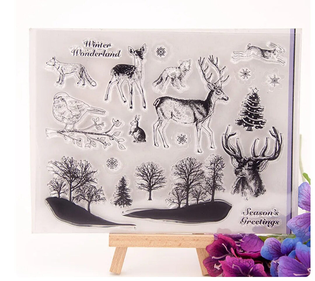 Nature Stamps, Deer Clear Stamps ,fox Stamps,silicone Stamps for DIY ...