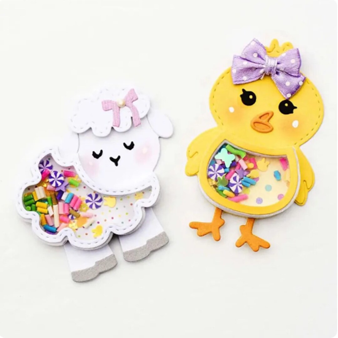 Cute Lamb and Chicken Shaker,animals Cutting Dies Stencils for DIY ...
