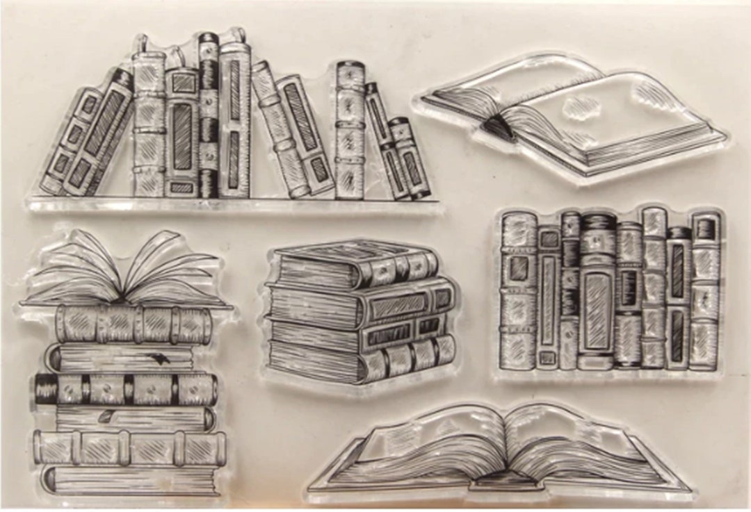 Books Clear Stamp, Book Lovers Stamp, for DIY Scrapbooking/ Card Making ...