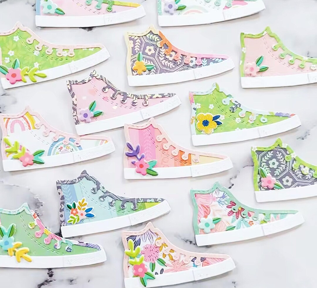 Sneaker Die Cut, Cute Sneaker Cut Die, Shaker Shoes Die,cutting Dies ...