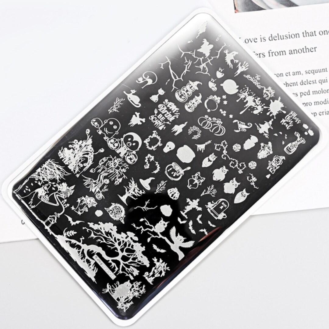Halloween Nails , Spooky Designs, Scary Nail Plate, Diy Decal XL ...