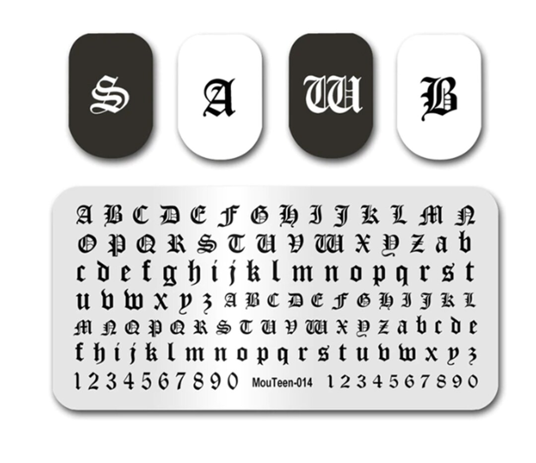 Nail Stamp Letters Nail Art Template Plates for Nails Nail Decorations ...