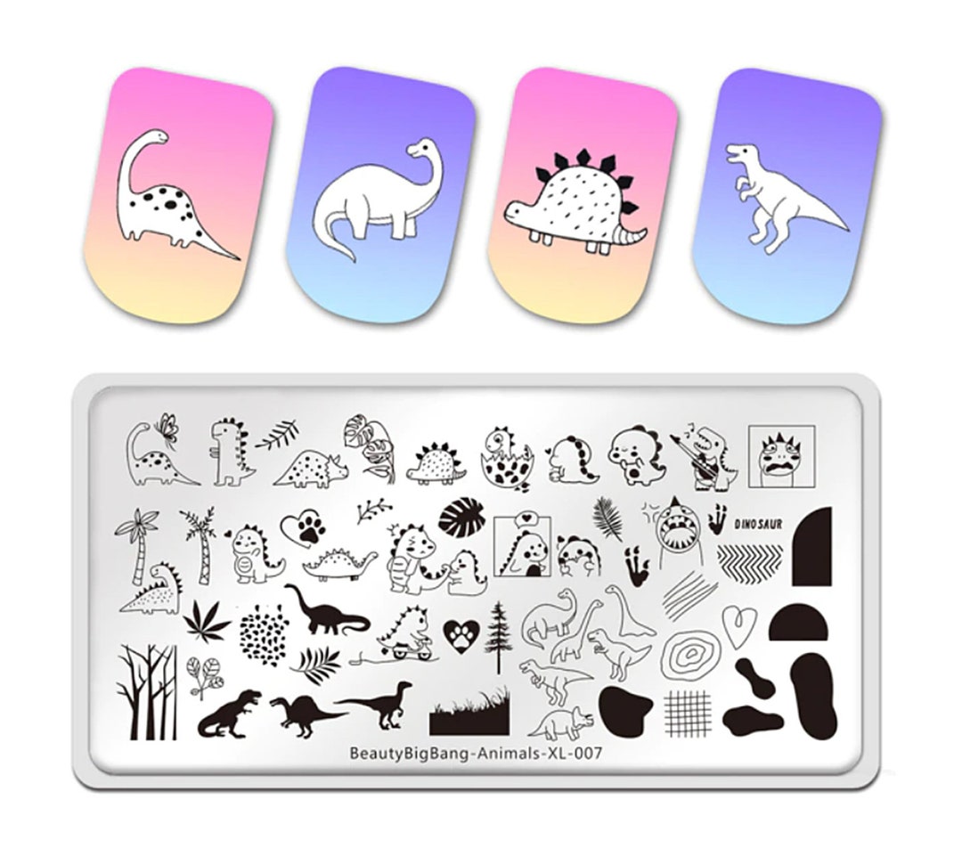Dinosaurs Stamping Plate Stainless Steel Design Stamp Template for DIY ...