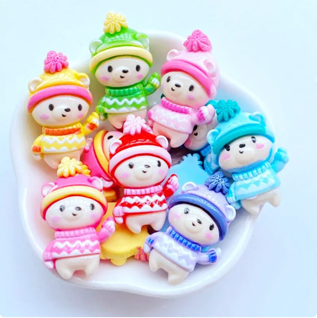 Mini Cute Bear ,1932mm Cartoon Bear Series Flat Back Resin Cabochons ...