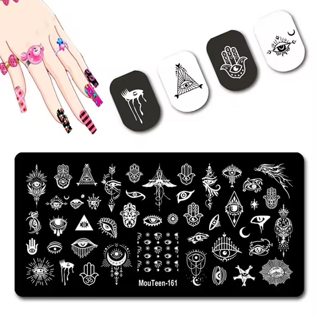 Mystic Eye Nail Stamping Plate – Hamsa, All-seeing Eye, Celestial ...