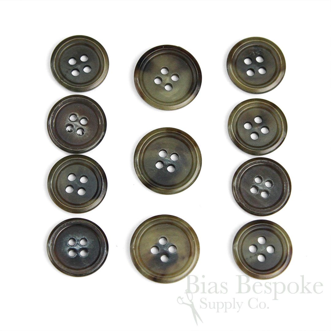 Sets of Olive Brown Buffalo Horn Buttons, Made in Germany - Etsy