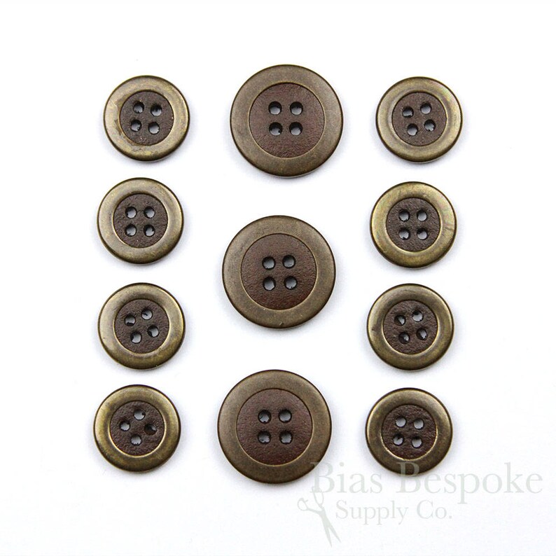 Dark Brown Leather Suit & Overcoat Buttons With Wide Metal | Etsy