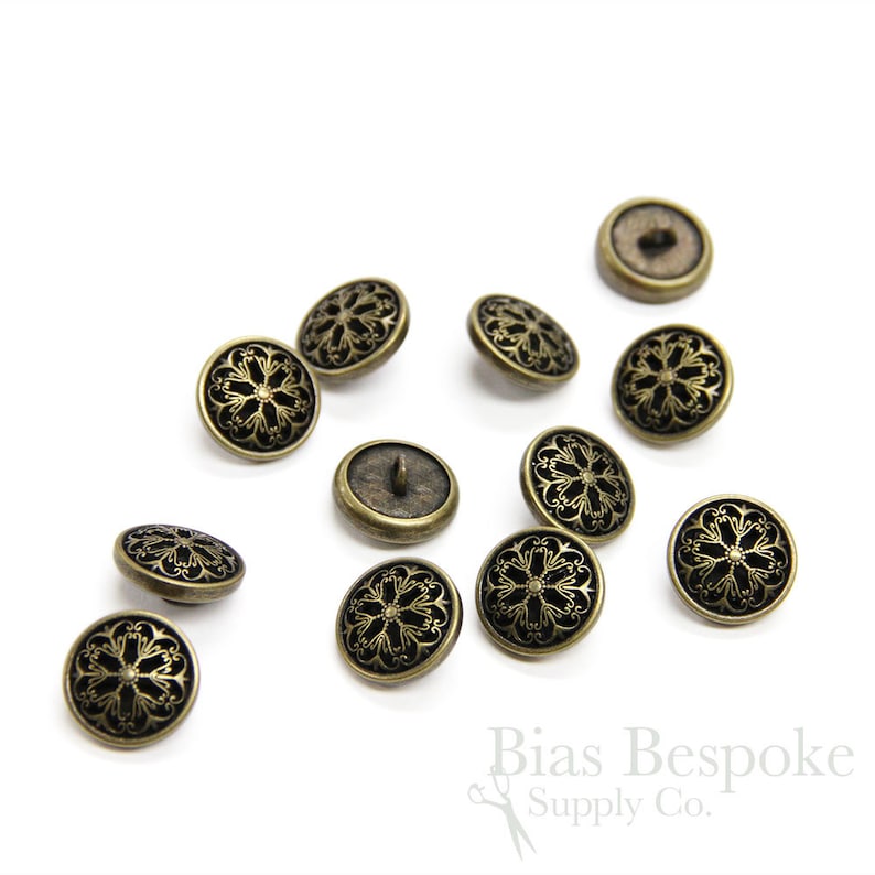 Antique Brass Rimmed Filigree Buttons in Two Sizes - Etsy