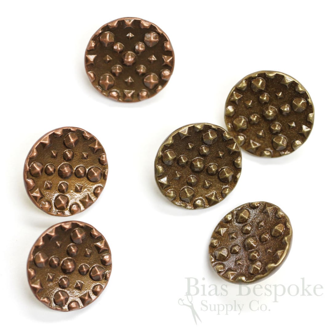 Set of 4 Megalithic Metal Buttons, Copper or Antique Brass - Etsy