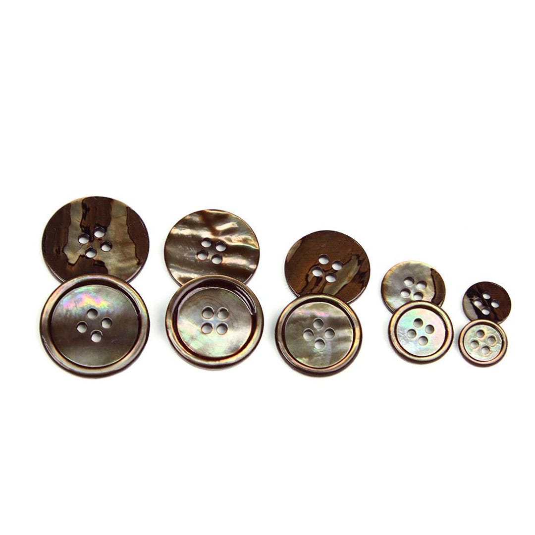 TITO Gray Brown Genuine Mother of Pearl Buttons for Shirts, Suits ...