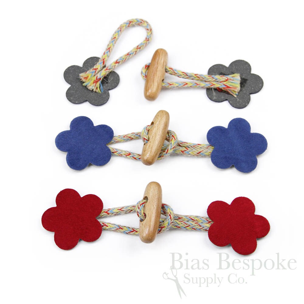 Red and Blue Flower-shaped Toggle Closures, Made in Italy - Etsy