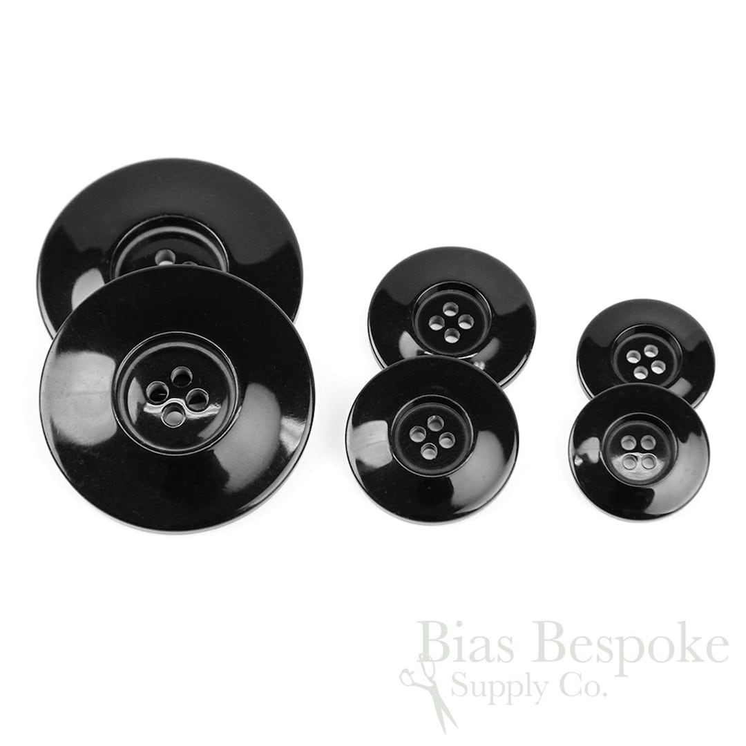 Sets of AVERY Oversized Polished Black Buttons, Made in Italy - Etsy