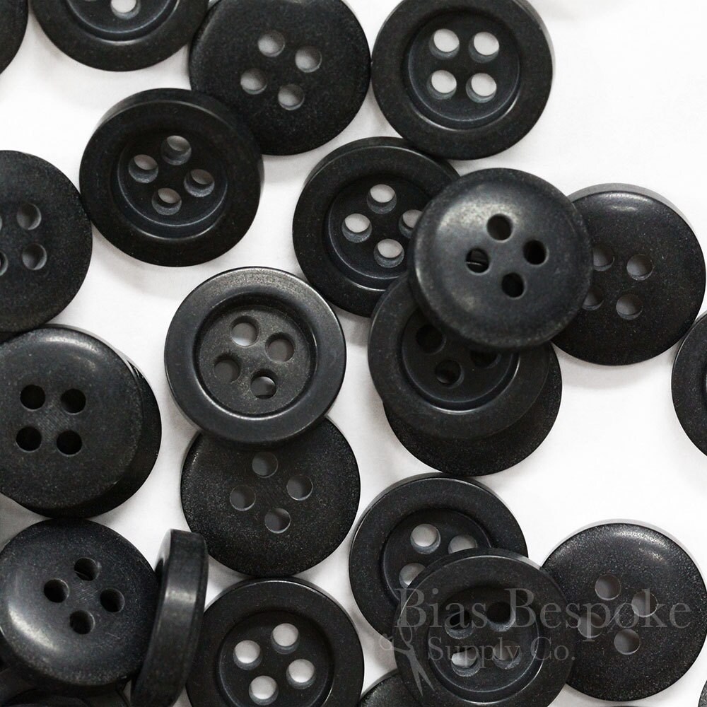 Set of 12 Modern Matte Black Buttons 24 Line | Etsy