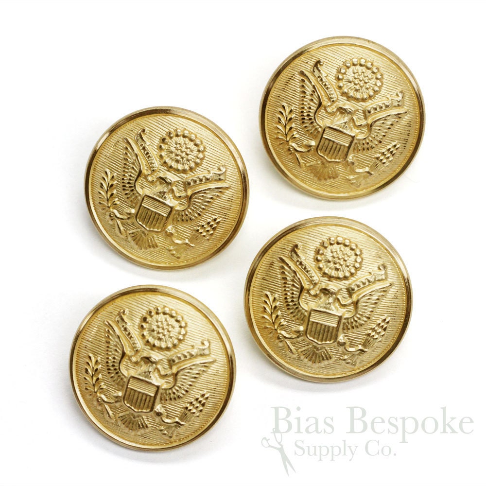 US Military Gold Uniform Buttons in Three Sizes, Made in France - Etsy