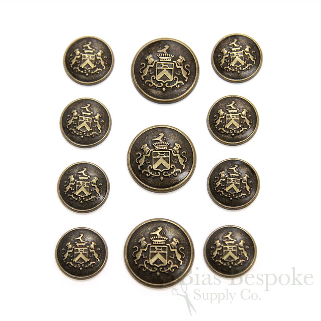 Sets of Antique Brass Coat of Arms Buttons, Made in Italy - Etsy