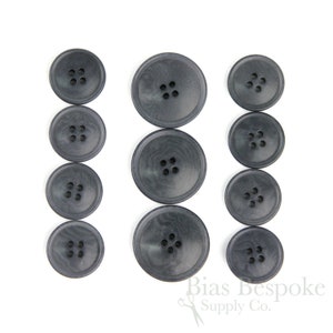Sets of STROM Dark Gray Corozo Suit and Overcoat Buttons, Made in Italy ...