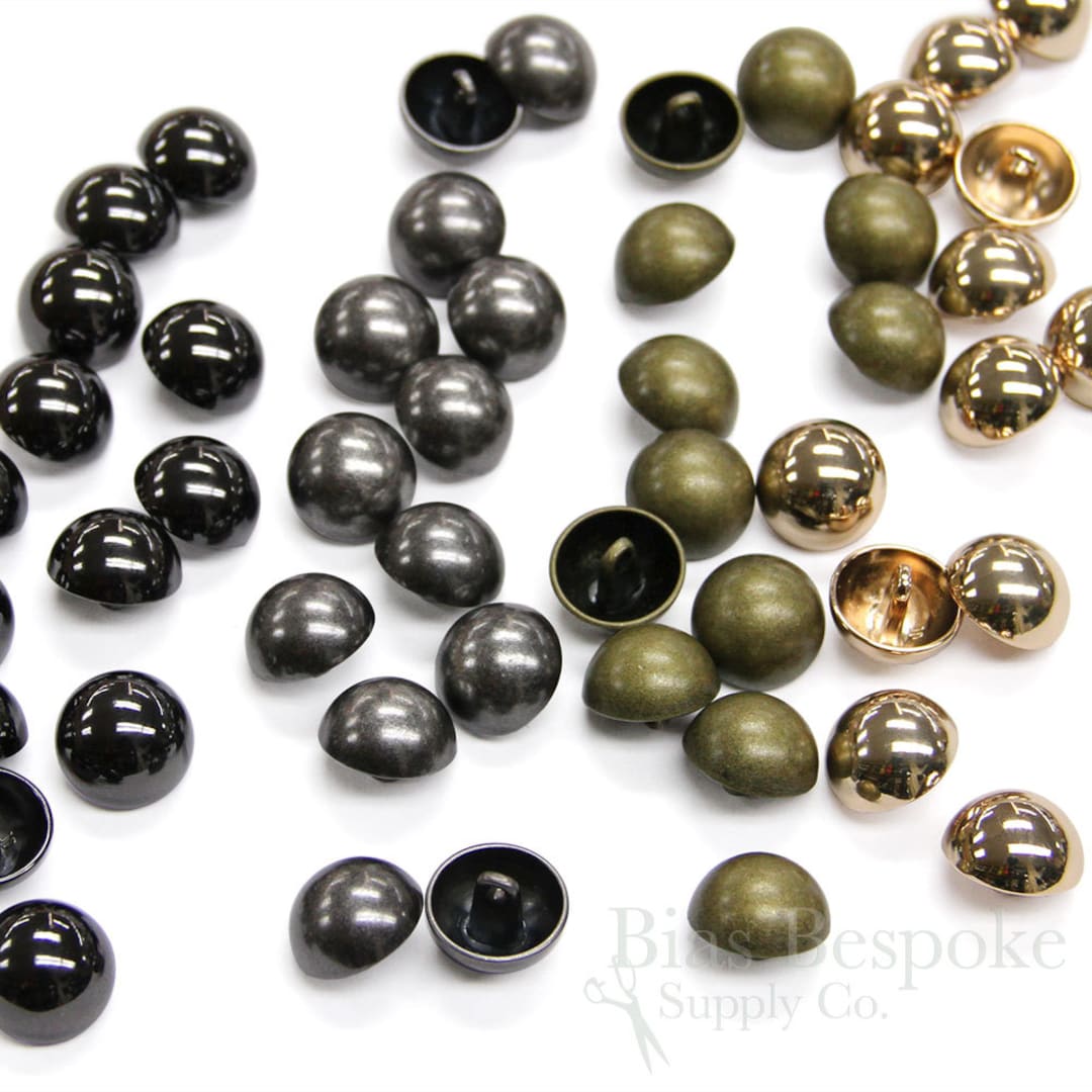 Set of 12 Classic Dome Buttons, Four Colors Available, Made in China - Etsy