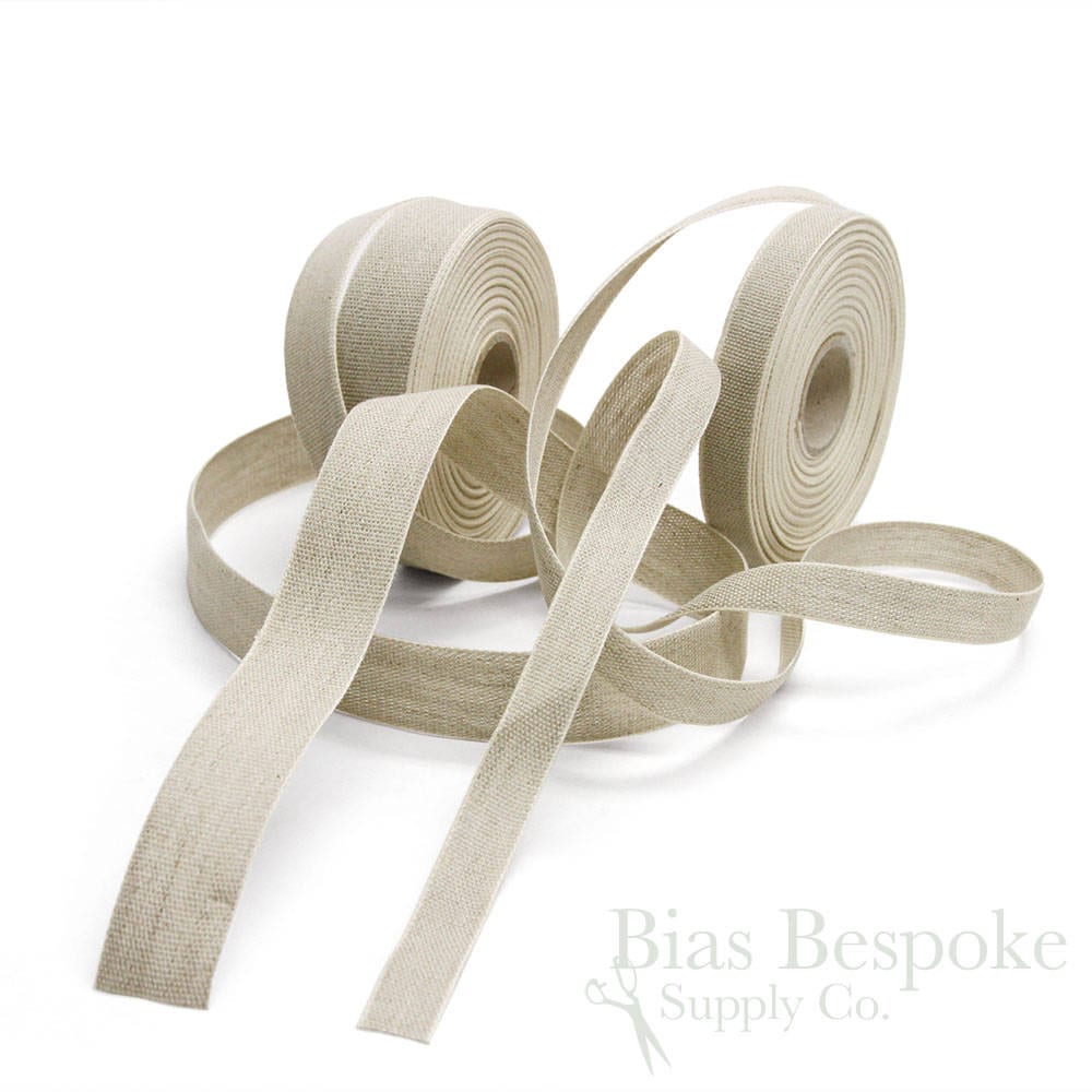 20 Meter Roll Natural Linen and Cotton Ribbon Tape in Four Widths, Made ...