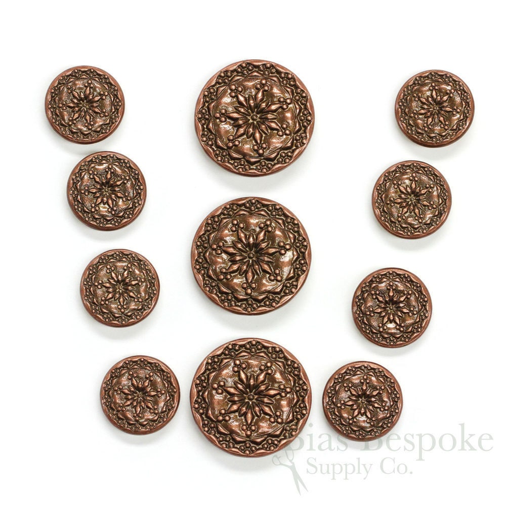 Sets of Copper Traditional Folk Star Buttons, Made in France - Etsy