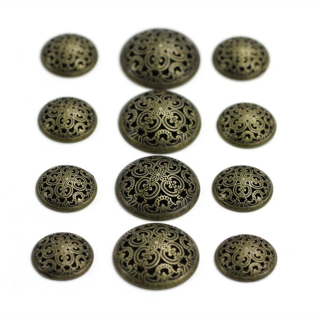 Antique Brass Metal Filigree Buttons in Two Sizes - Etsy