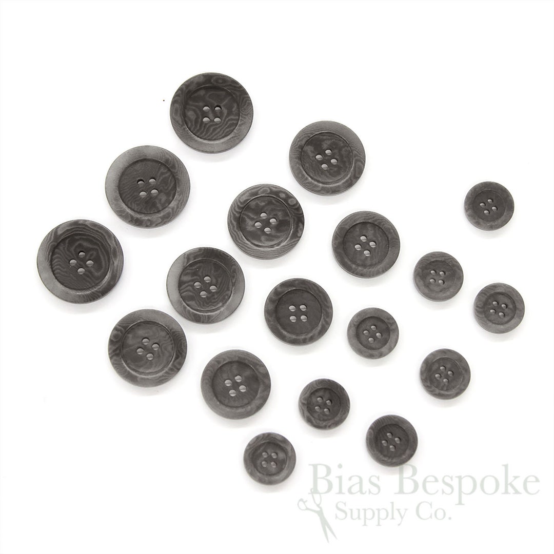 Sets of GAGE Chic Dark Gray Corozo Suit and Overcoat Buttons, Made in ...