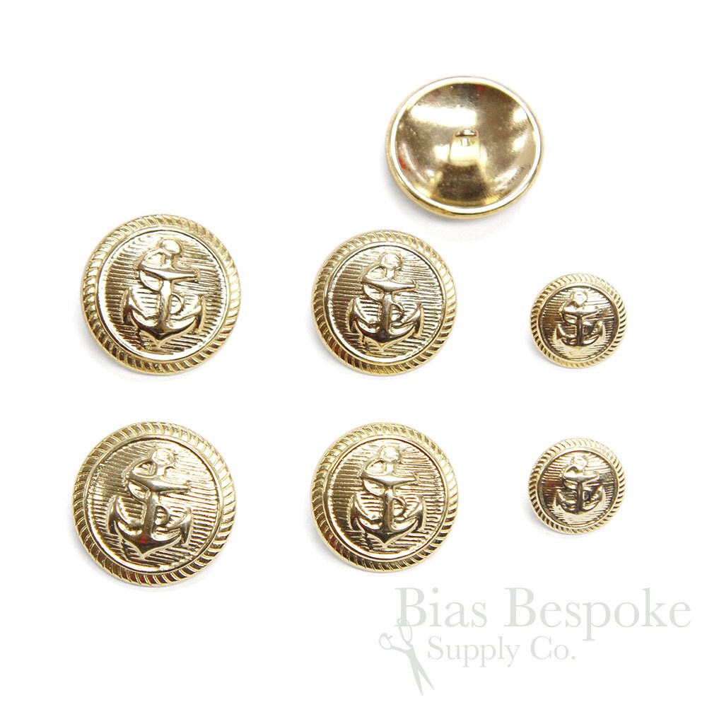 Pale Gold Anchor Suit and Coat Buttons, Made in Italy - Etsy