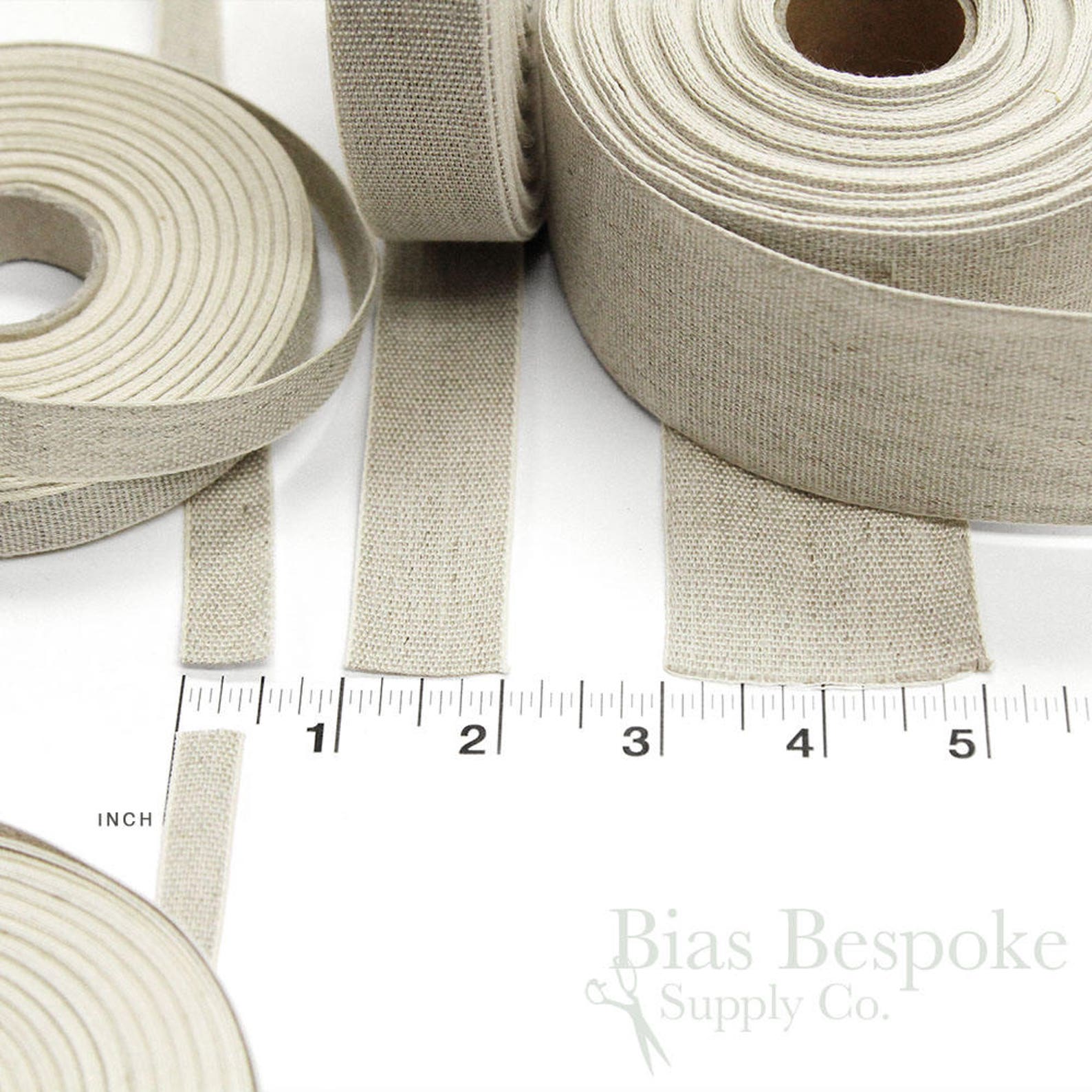 20 Meter Roll Natural Linen and Cotton Ribbon Tape in Four Widths, Made ...