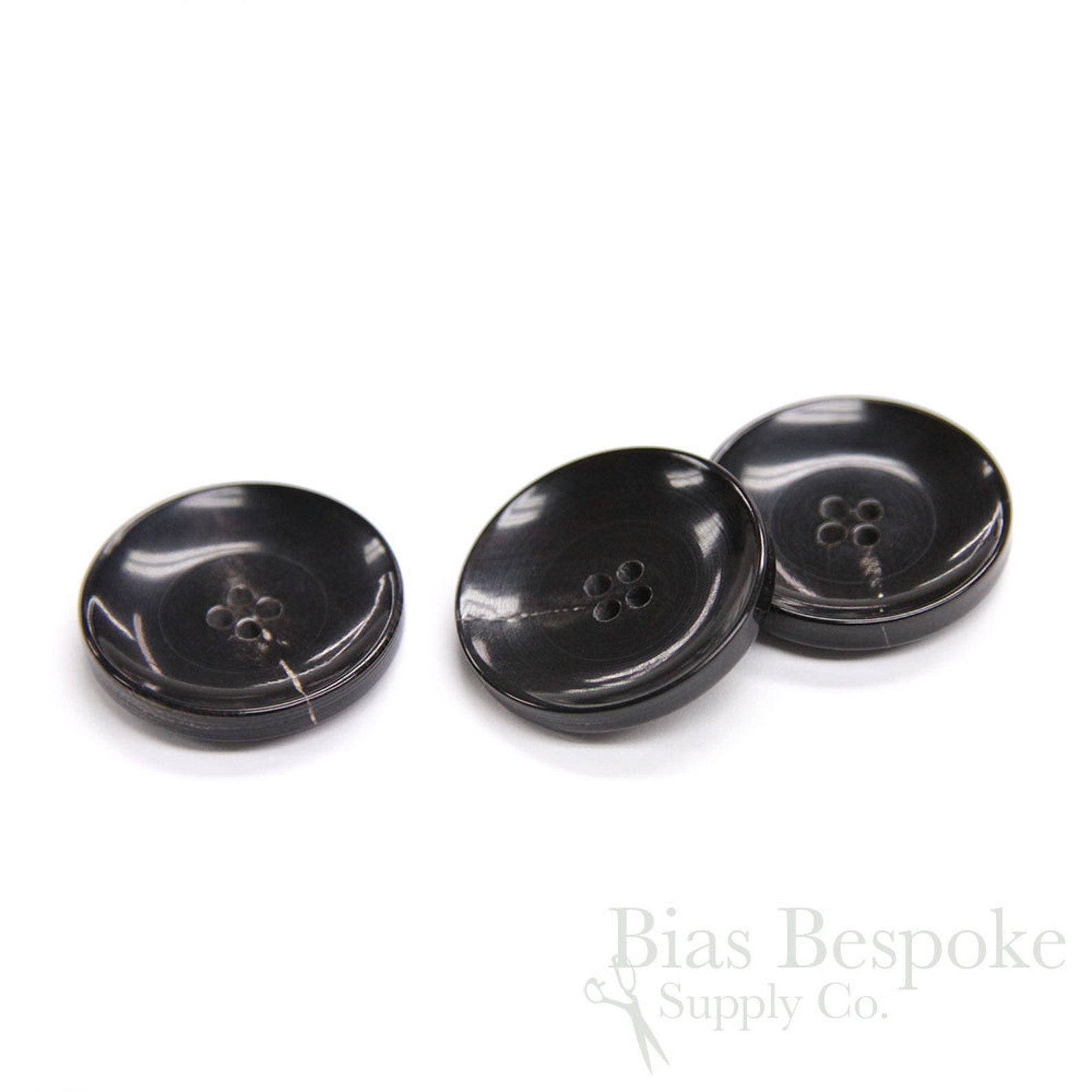 Sets of Concave Black Buffalo Horn Buttons for Suits and - Etsy