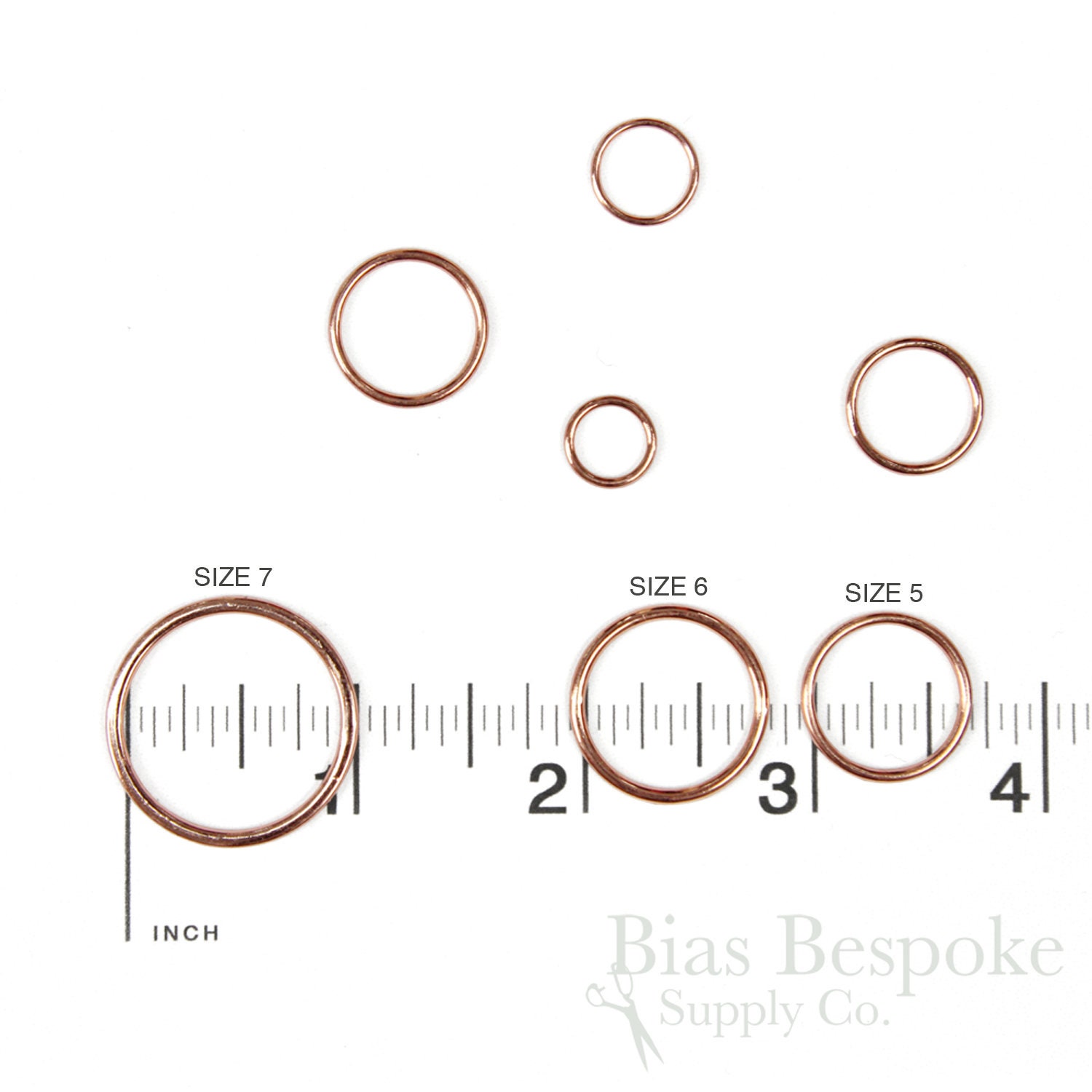 Set of 50 Rose Gold Colored Metal Rings for Lingerie-making | Etsy