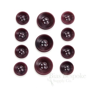 Modern Corozo Suit and Overcoat Buttons, Dark Plum Color, Made in Italy ...