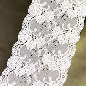 5 1/2" Wide Rigid Off-white Floral Lace Trim, Sold by the Yard - Etsy