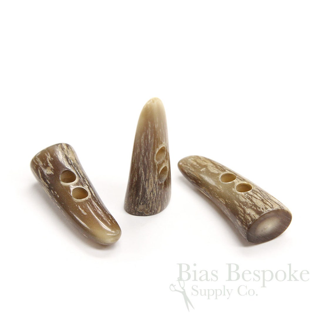 Set of 3 Light Brown Real Horn Toggle Buttons, Made in Germany - Etsy