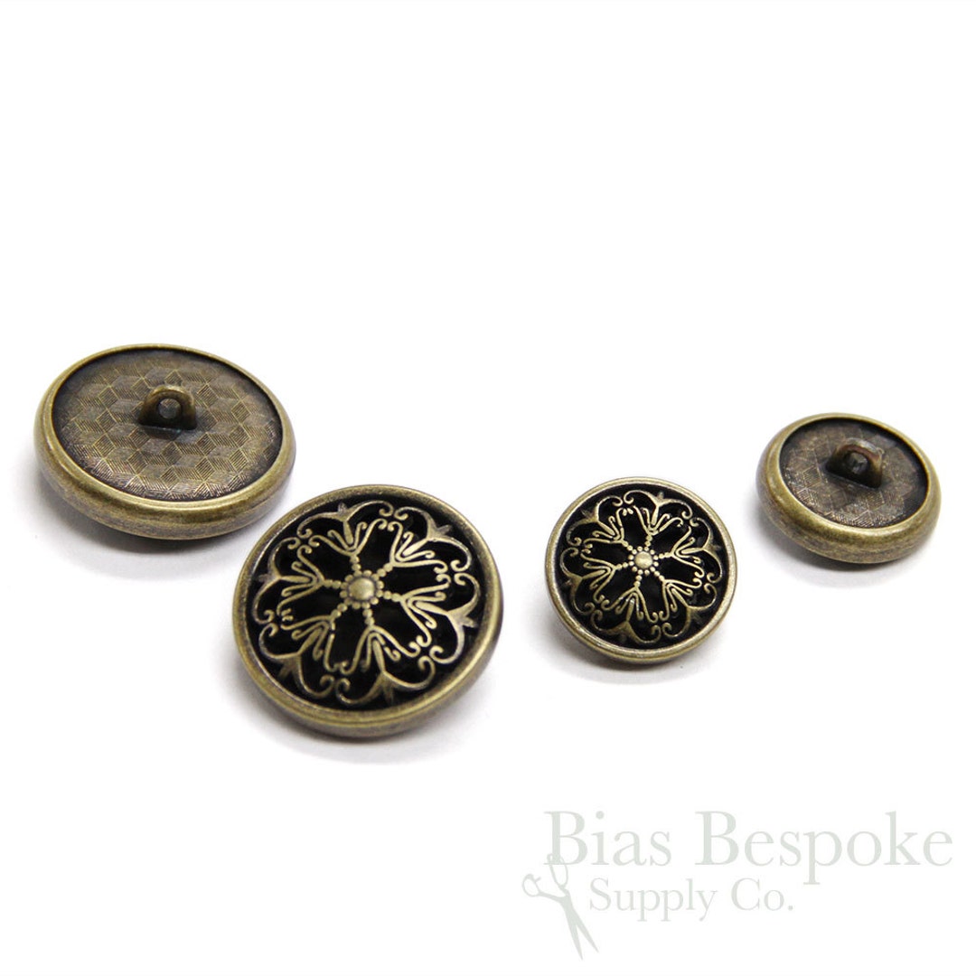 Antique Brass Rimmed Filigree Buttons in Two Sizes - Etsy