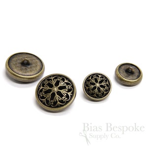 Antique Brass Rimmed Filigree Buttons in Two Sizes - Etsy
