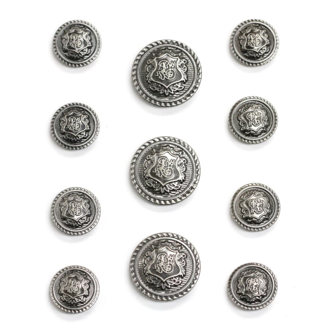 Sets of Lightweight Antique Silver Crest Buttons for Suits - Etsy