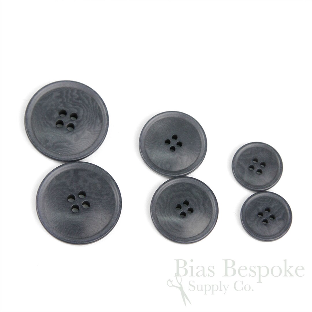 Sets of STROM Dark Gray Corozo Suit and Overcoat Buttons, Made in Italy ...