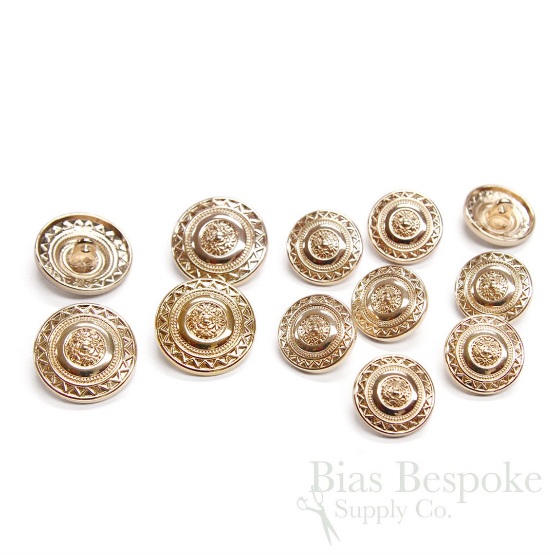 Patterned Rose Gold Color Buttons in Two Sizes - Etsy