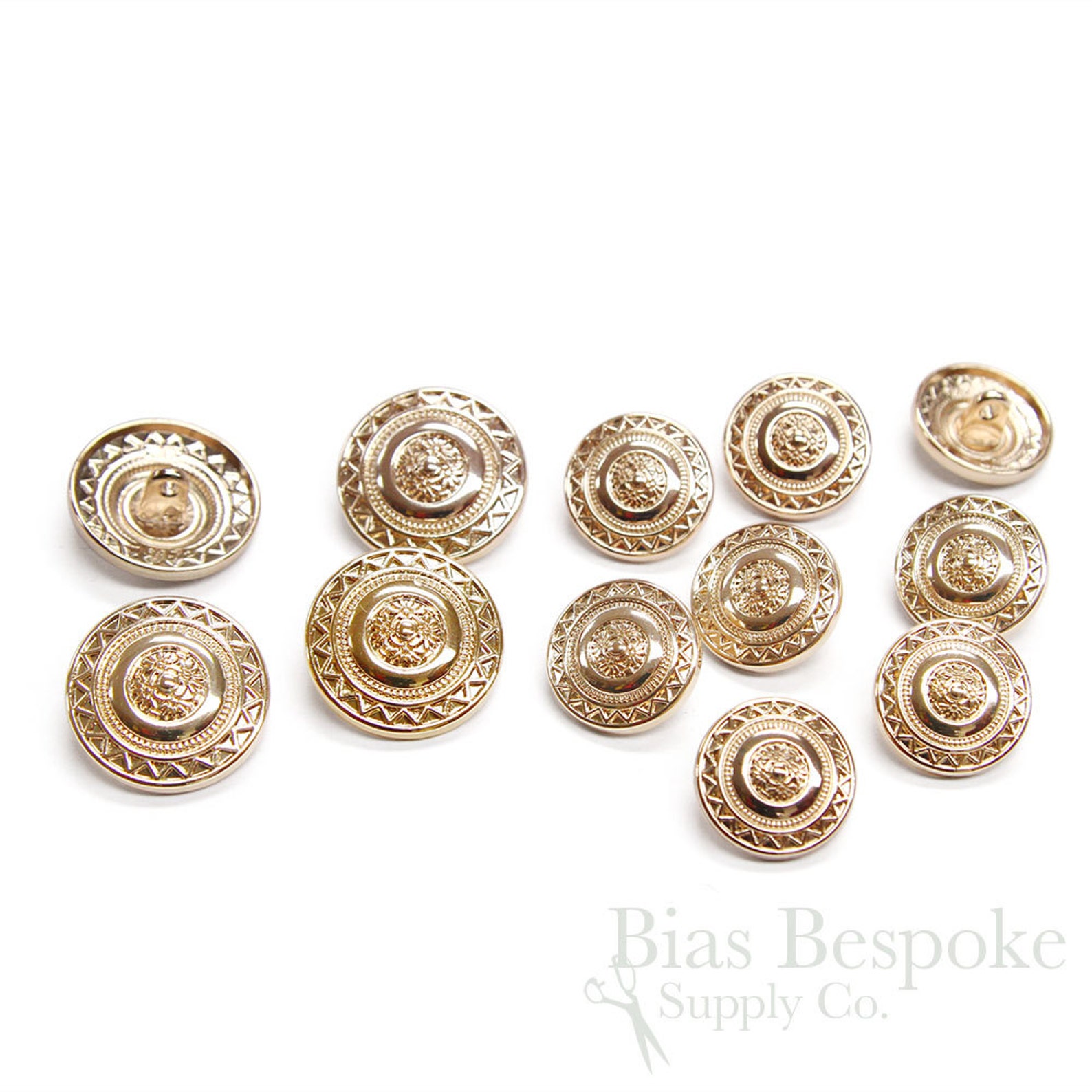 Patterned Rose Gold Color Buttons in Two Sizes - Etsy