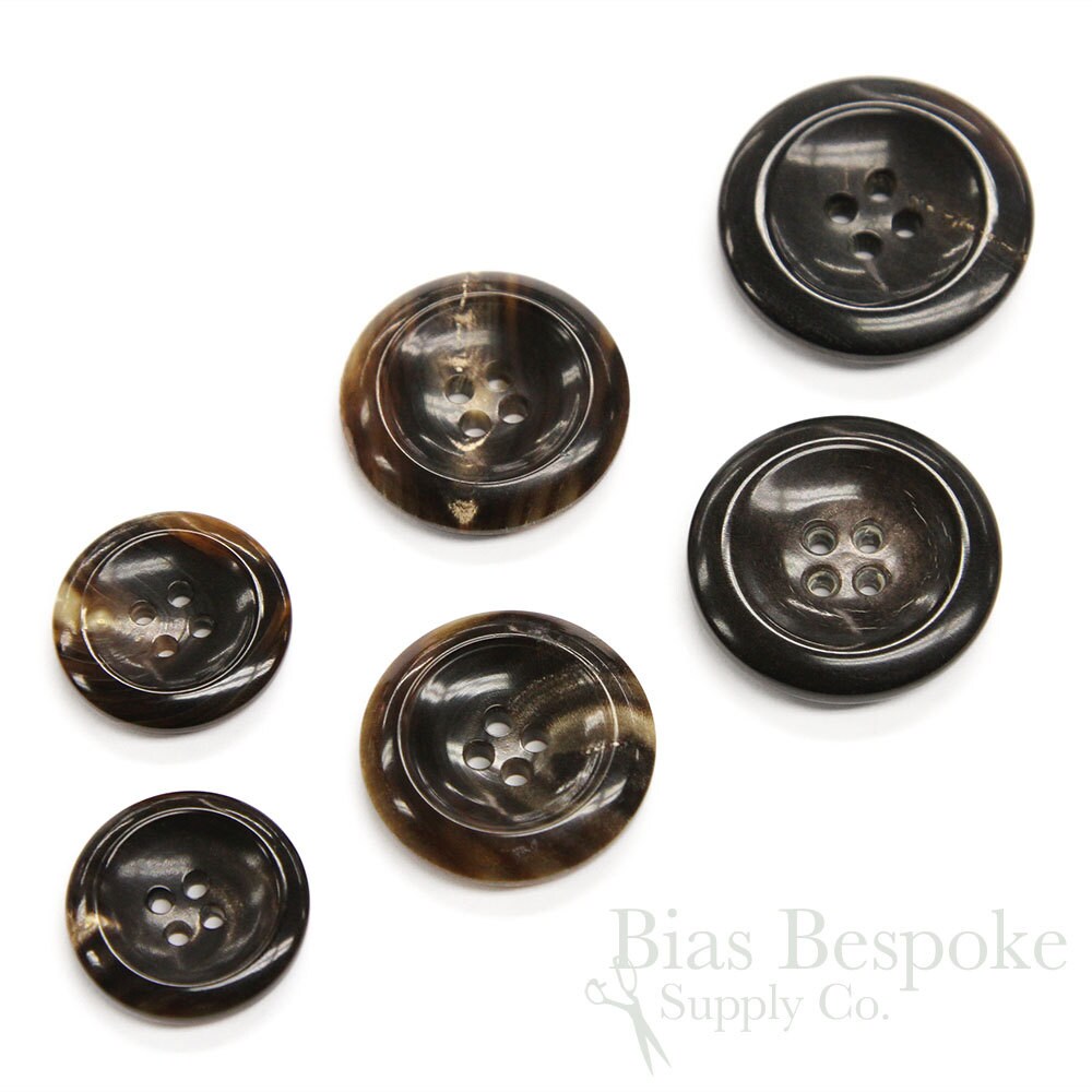 Sets of Brown-black Genuine Horn Overcoat Buttons in 3 Sizes - Etsy