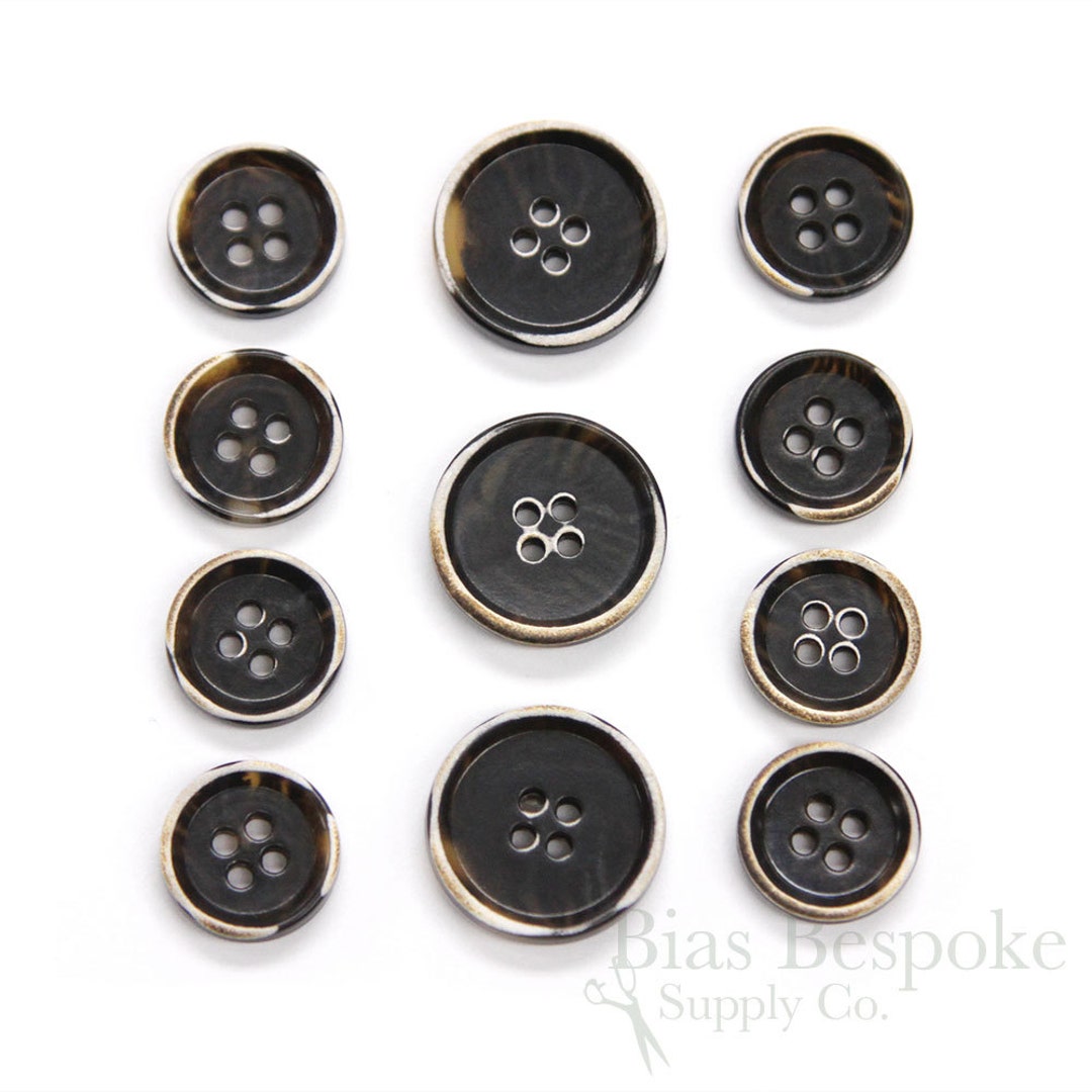 Set of 11 Dark Brown Modern Burnt-edge Suit Buttons, Made in Italy - Etsy