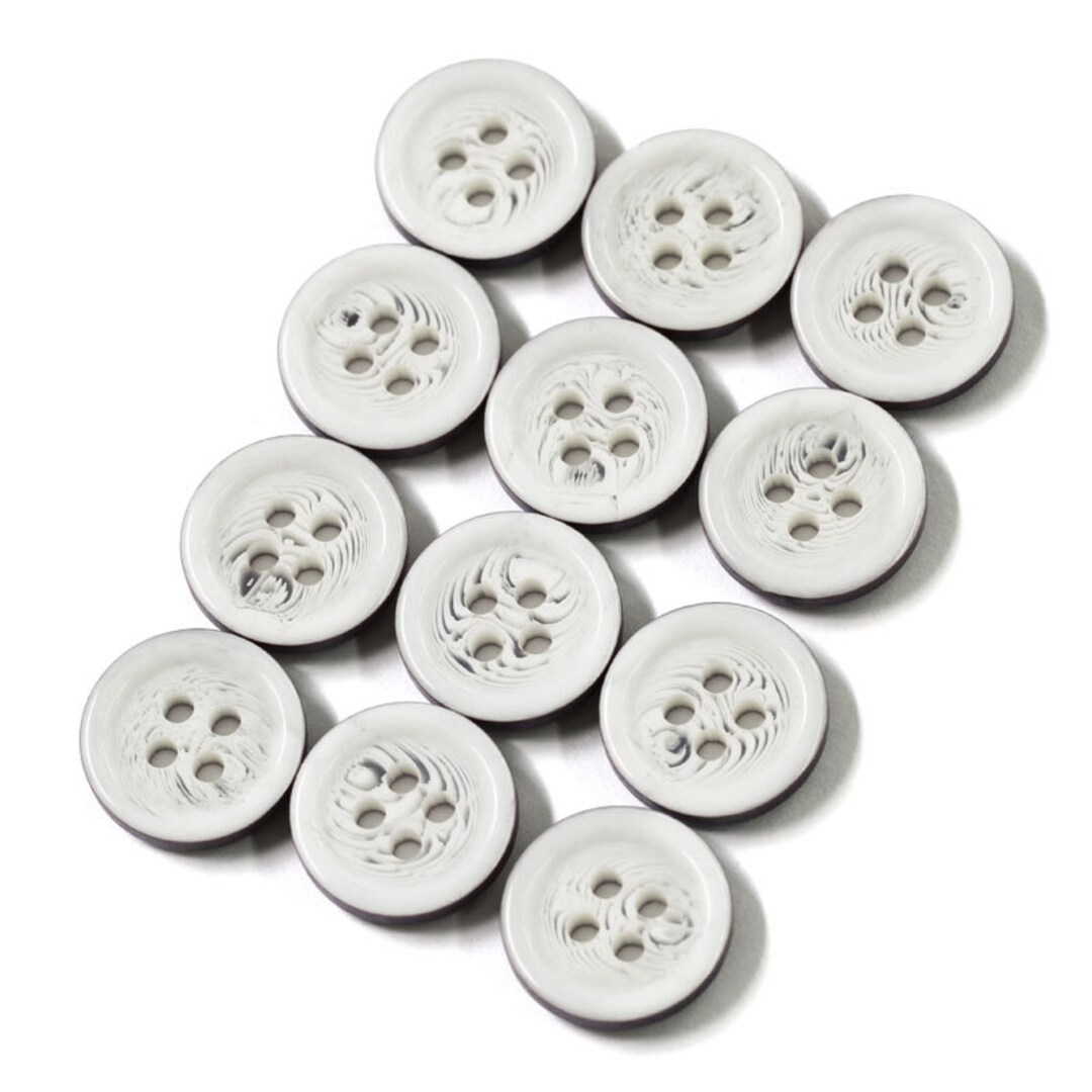 Set of 12 Unusual Buttons, Size 24, White With Burgundy - Etsy