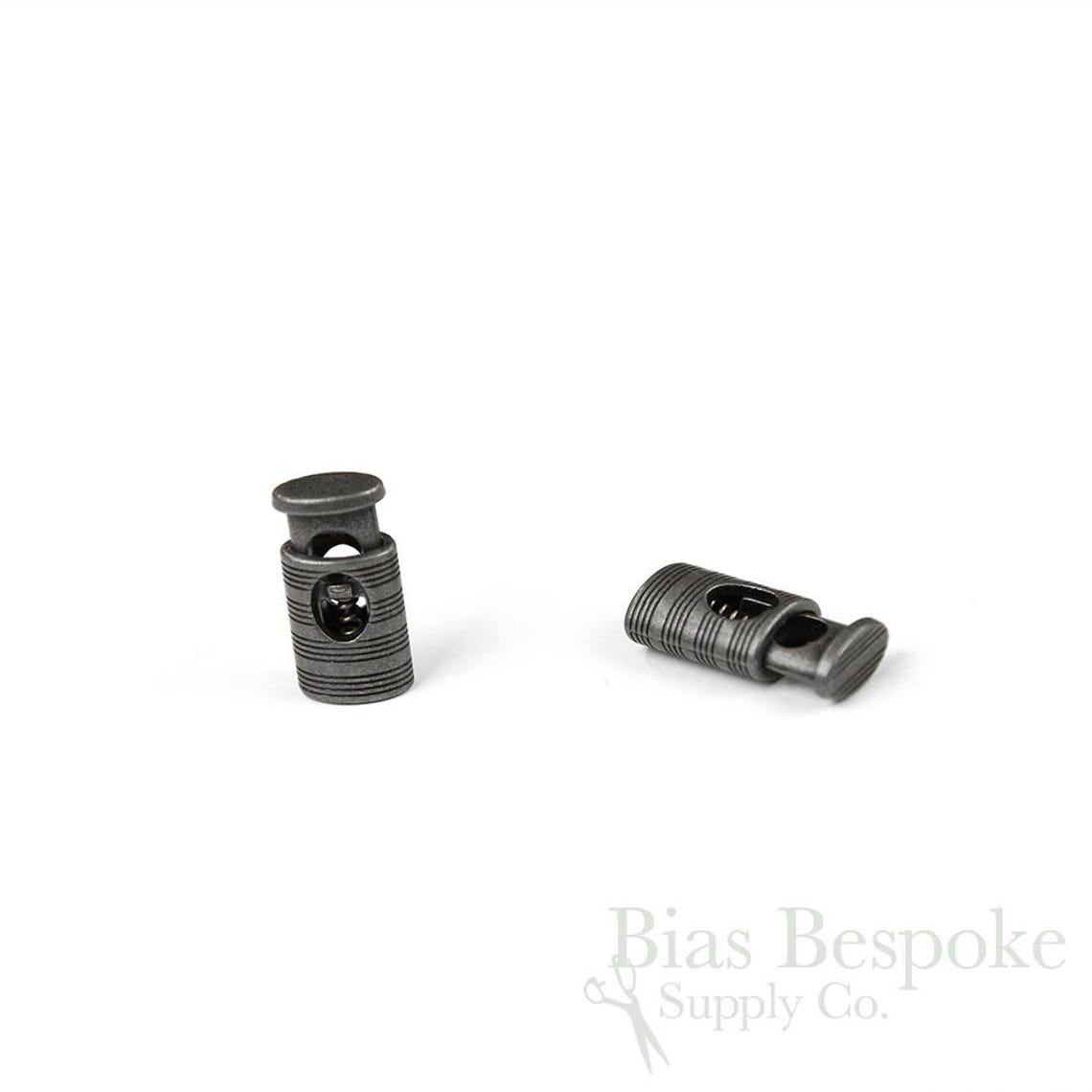 Parallel Lines Antique Silver Metal Cord Locks and End Caps, Made in ...