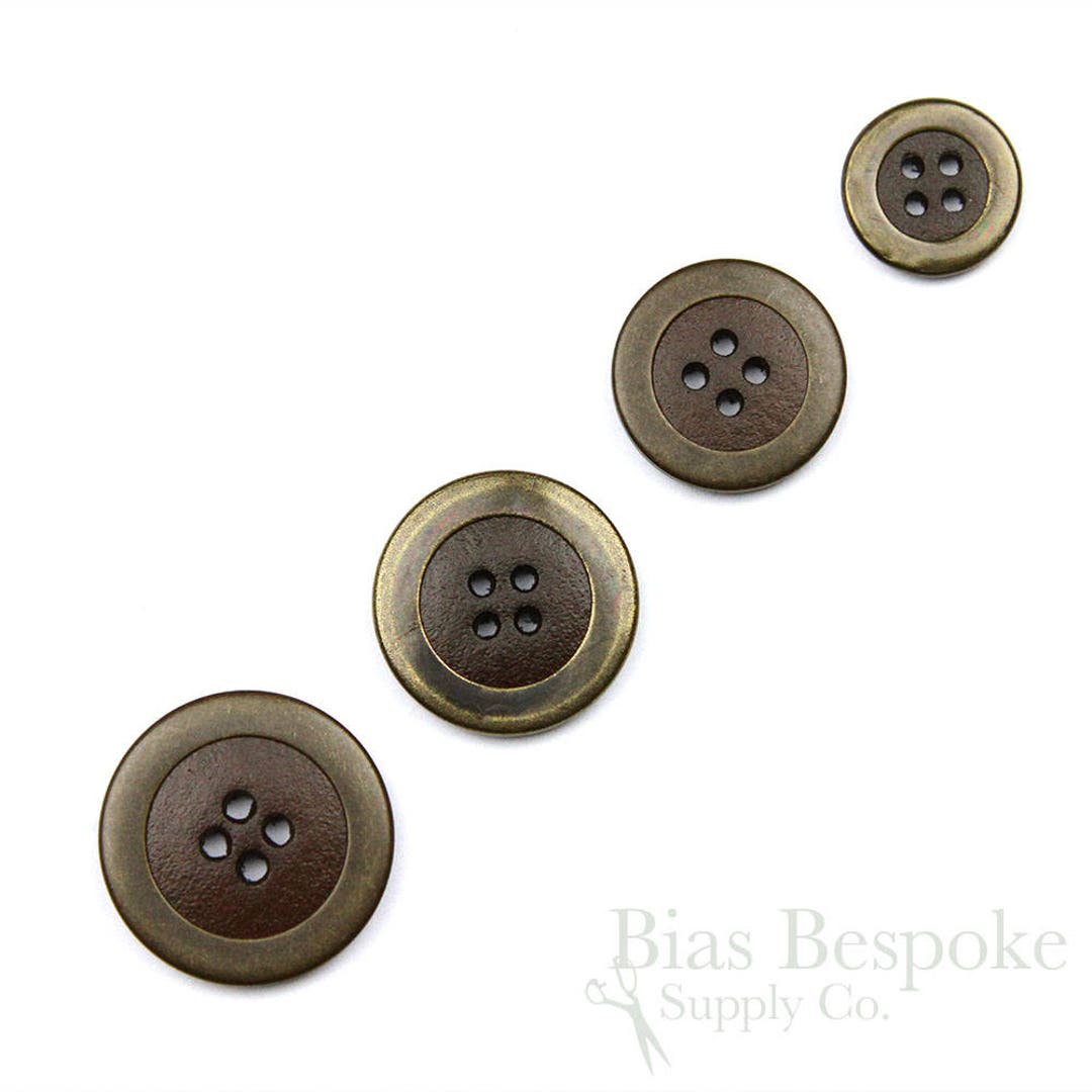 Dark Brown Leather Suit & Overcoat Buttons With Wide Metal - Etsy