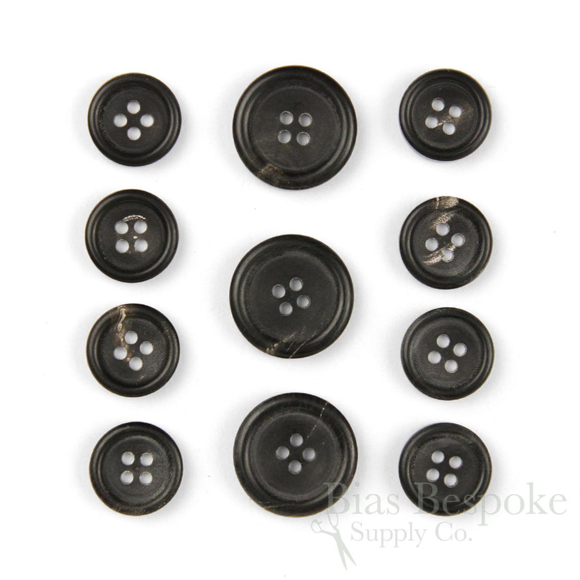 FIRPO Faded Matte Black Real Buffalo Horn Buttons, Made in Italy - Etsy