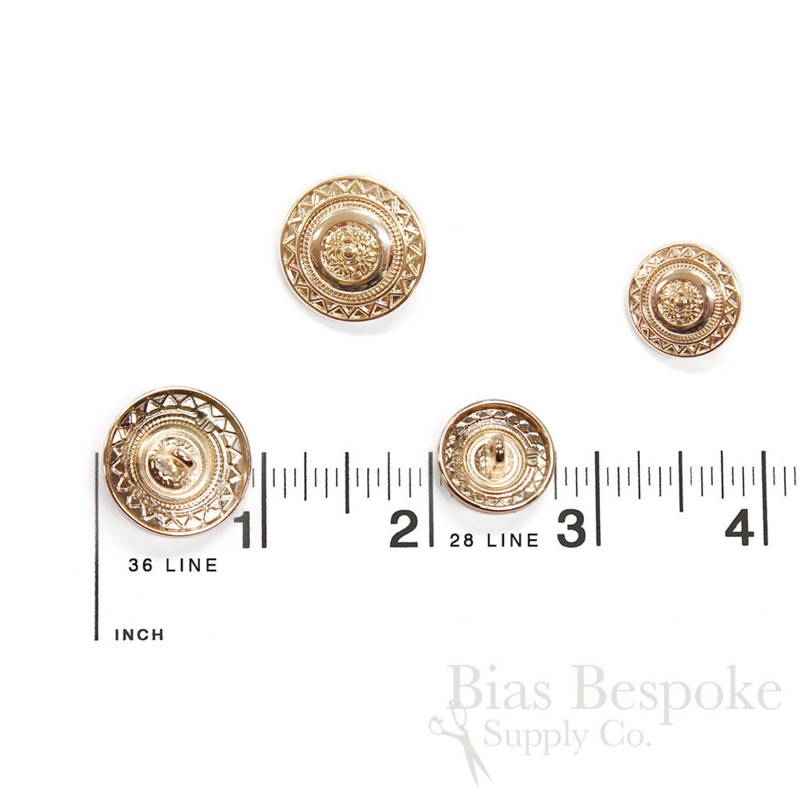 Patterned Rose Gold Color Buttons in Two Sizes - Etsy